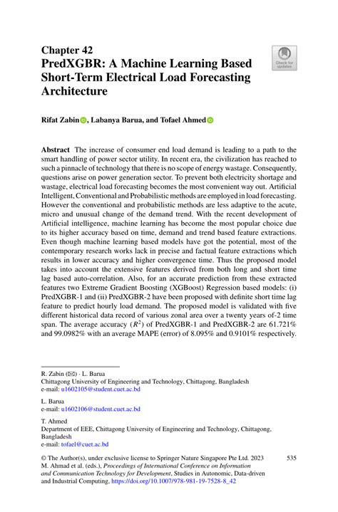 pdf predxgbr a machine learning based short term electrical load forecasting architecture