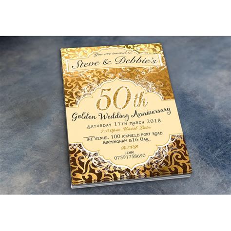 Golden Wedding Invitation Cards
