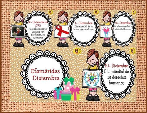 Efemérides del mes de diciembre Didáctica Educativa