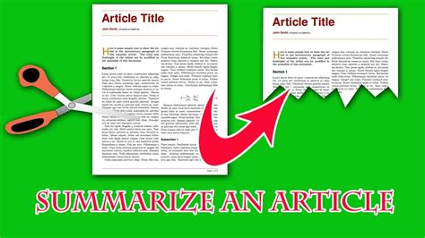 Examples Of Summarizing An Article