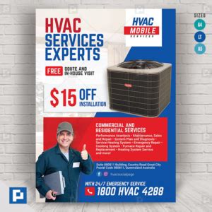 Heating And Cooling HVAC Flyer PSDPixel