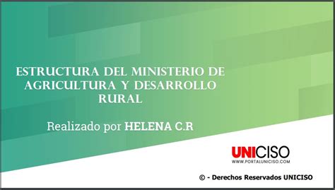 ESTRUCTURA DEL MINISTERIO DE AGRICULTURA Y DESARROLLO RURAL Portal