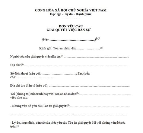 Tổng hợp các mẫu đơn ly hôn theo mẫu chuẩn của Hội đồng thẩm phán Tòa