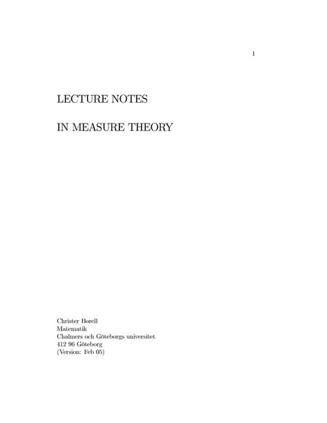 all notes of measure theory integration theory 1 lecture notes in measure theory christer