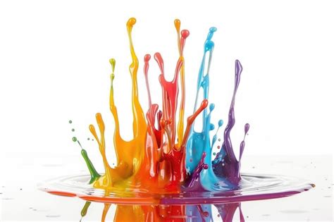 Premium Photo Colored Paint Splashes Isolated On White Background