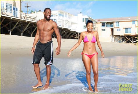 Gabrielle Union Bikini Beach Babe With Shirtless Dwyane Wade Photo