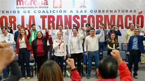 Morena PT y PVEM firman histórico acuerdo de coalición Van Por Todo