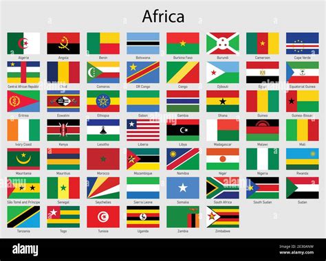 Conjunto de banderas países africanos colección de banderas de toda