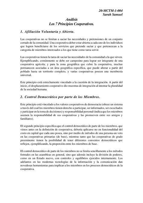 Principios Cooperativos 1 Afiliación Voluntaria y Abierta Las