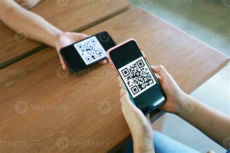 Qr Code Payment Woman Scanning QR Code Online Shopping Cashless