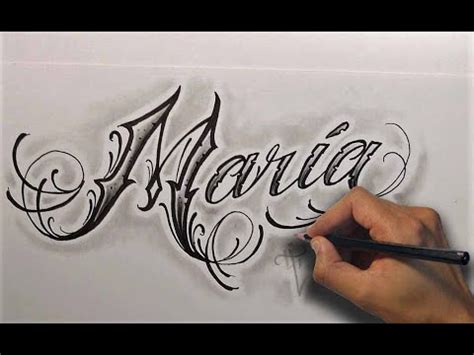 Dibujando Letras Chicanas María Drawing Chicano Lettering Nosfe Ink