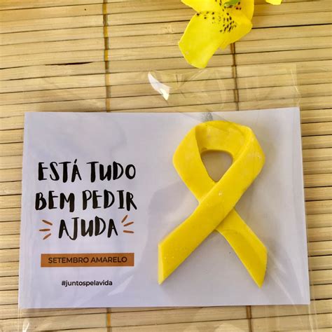 Lembrancinha Setembro Amarelo Sabonete c Cartão Personalizad