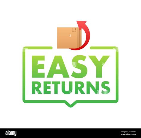 Easy Returns Sign Label Delivery Service Vector Stock Illustration