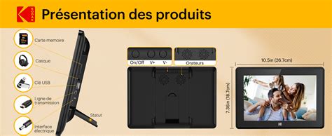 KODAK Cadre Photo Numérique WiFi 10 Pouces HD IPS Écran Tactile Cadre