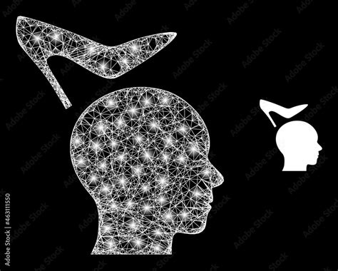 Vecteur Stock Glossy Mesh Vector Female Domination With Glare Effect