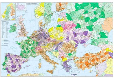 Europa Mapa Cienna Z Kodami Pocztowymi St