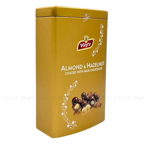 Socola Sữa Vintz Hạnh Nhân Hạt Dẻ Hộp Thiếc 120G