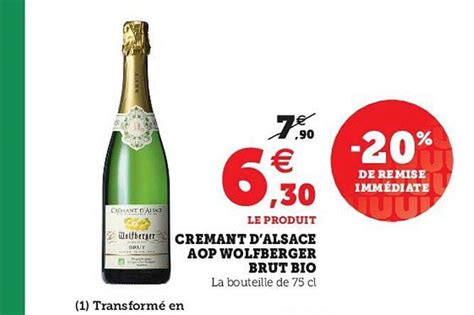 Promo Crémant D alsace Aop Wolfberger Brut Bio chez Super U iCatalogue fr
