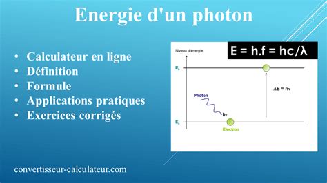 Calculer l énergie d un photon formule et 3 exercices