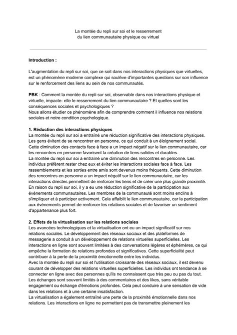 La montée du repli sur soi et le resserrement du lien communautaire