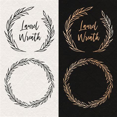 Laurel Wreath SVG Floral Wreath Svg Laurel Wreath Bundle Etsy