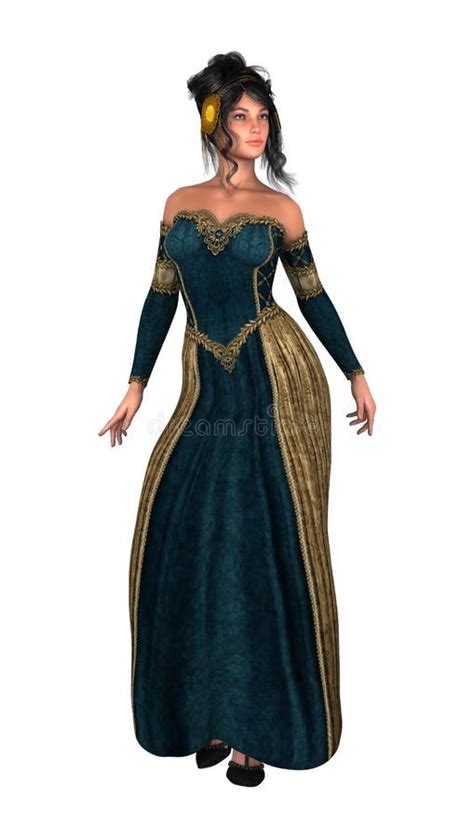 Princesa Del Cuento De Hadas De La Representación 3D En Blanco Stock de