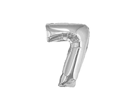 Balon foliowy Cyfra 7 srebrna 35 cm GoDan Przyjęcia i okazje w