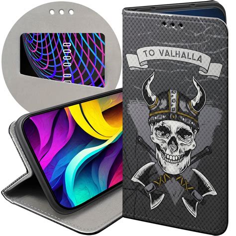 ETUI Z KLAPKĄ DO REALME 9I OPPO A96 4G WZORY WIKINGOWIE VIKING RUNY