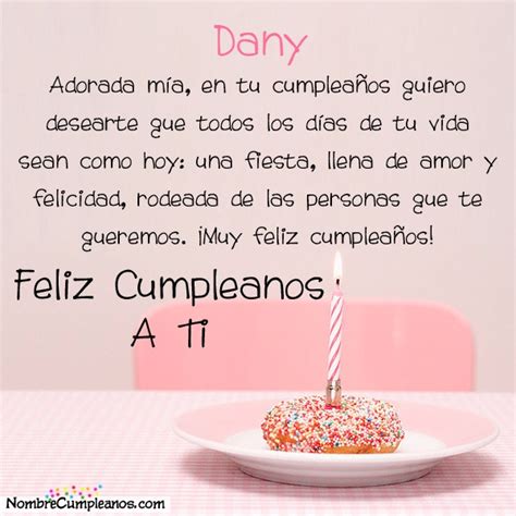 Feliz Cumpleaños Dany Tartas Tarjetas Deseos