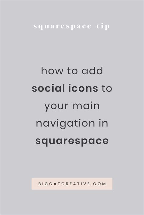 How To Add Social Icons To Your Main Navigation In Squarespace Big
