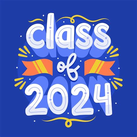 Clase Plana De La Plantilla De Letras De 2024 Vector Premium