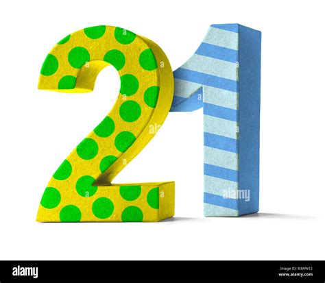 Colorful Number Of Cardboard Number 21 Stock Photo Alamy