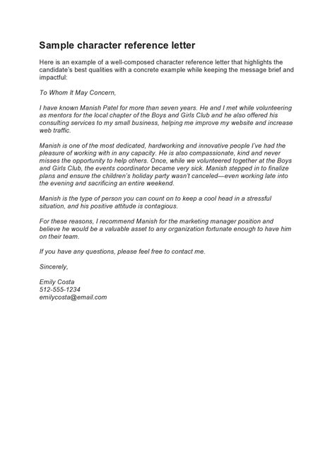 30 Character Reference Letter Templates TemplateArchive