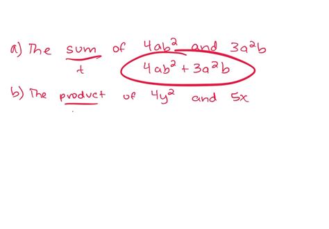 solved in the following exercises translate the phrases into algebraic expressions a the sum