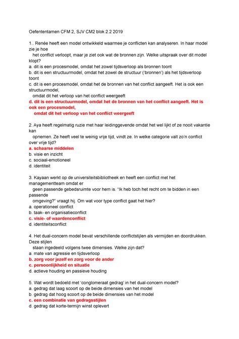 Proef Oefen Tentamen 16 Januari 2019 Vragen En Antwoorden