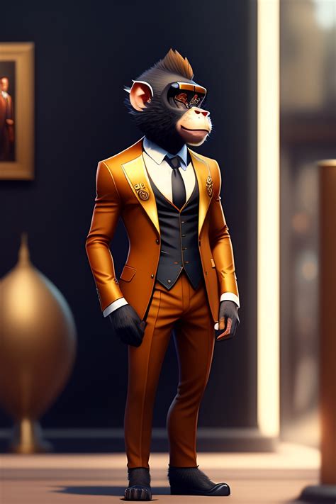 Lexica Andro A Furry Humanoid Monkey With Hands Behind His Back