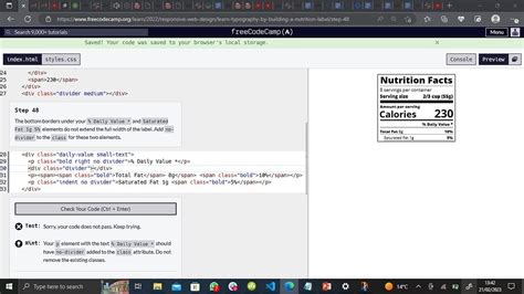 Learn Typography By Building A Nutrition Label Step Html Css