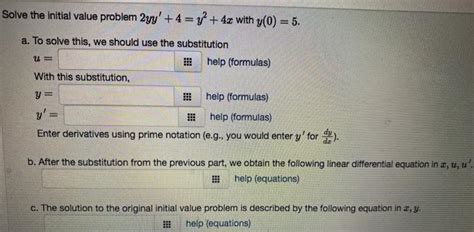 solved solve the initial value problem 2yy 4 y 4z with