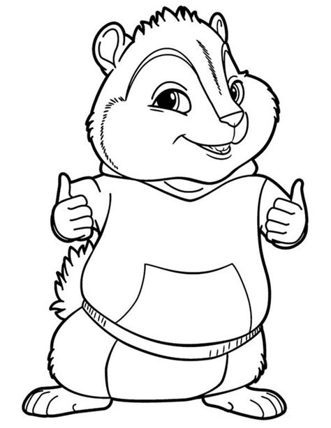 Dibujo De Alvin Y Las Ardillas Para Colorear Y Pintar 35660