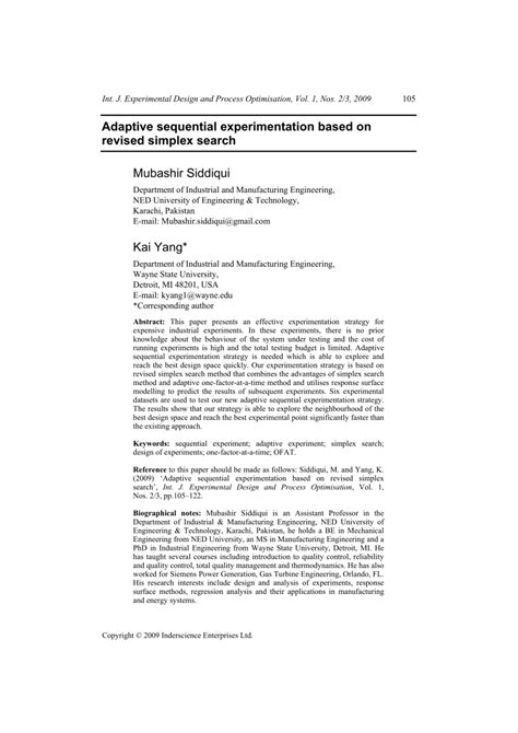 pdf adaptive sequential experimentation based on revised simplex search