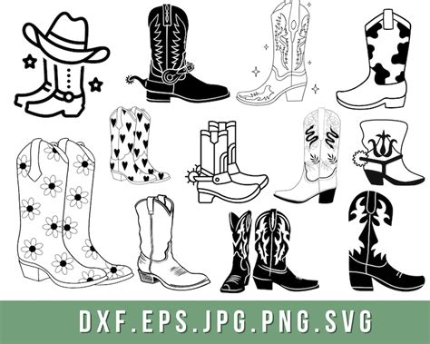 Cowboy Boots Svg Bundle Cowboy Boots Png Cowboy Svg Cowboy Hat Svg