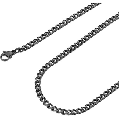 Chaîne Collier Cubaine Homme Femme De 3 6 9 12Mm En Acier Inoxydable