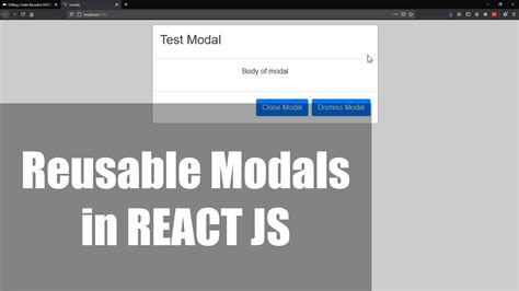 Create Reusable Modals Using React Js React Components Series Youtube