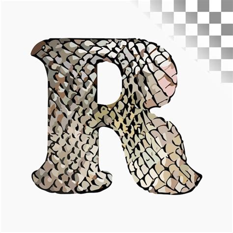El diseño de la letra R la fuente elegante el alfabeto de la piel del
