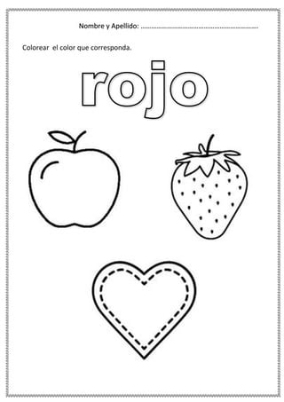 Hoja De Trabajo De Los Colores PDF