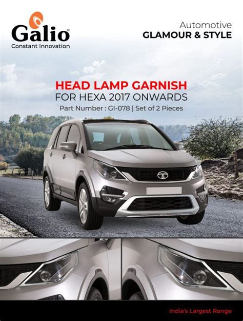 Buy Chrome Finish Head Lamp Garnish For Tata Hexa Superfluousmart