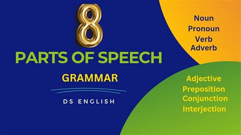 Parts Of Speech In English Grammar Ds English Youtube