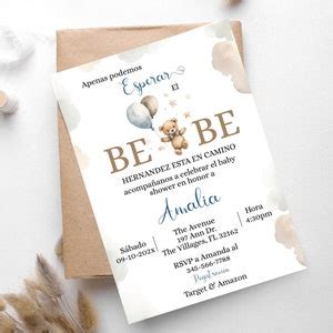 Spanish All Editable Baby Shower Printable Invitation For Boy