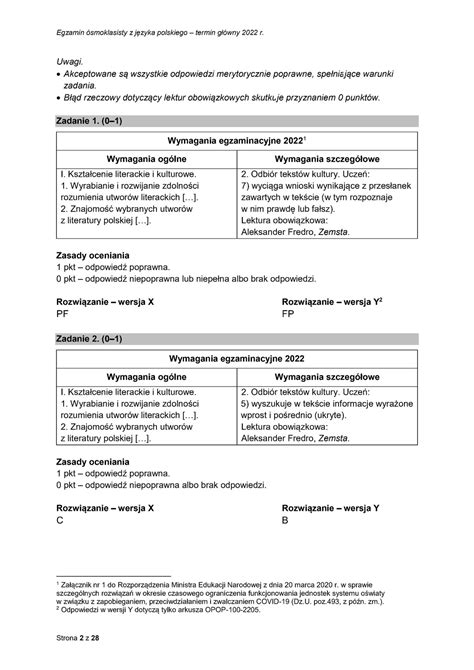 Galeria Zasady Oceniania Odpowiedzi J Zyk Polski Egzamin