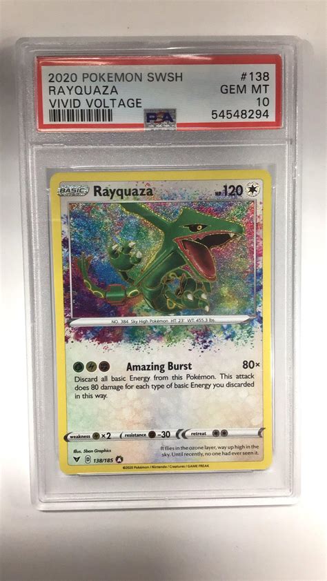 2020 Pokemon Sword Shield Vivid Voltage 138 Rayquaza PSA 10 GameStop